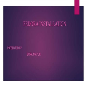 Fedora installation | PPT