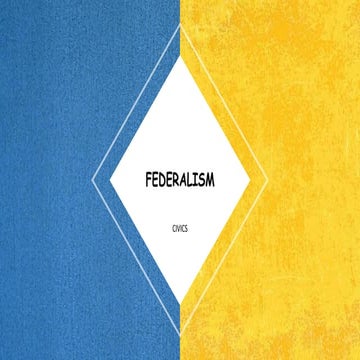 Grade 10th Social Science Civics - Chapter . 2. Federalism | PPTX