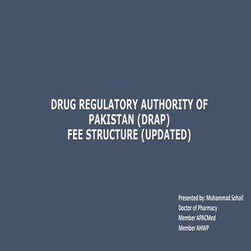 Drug Regulatory Authority of Pakistan (DRAP) Fee Structure (Updated ...