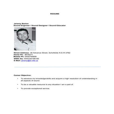 Jeremy Barton's resume | PDF