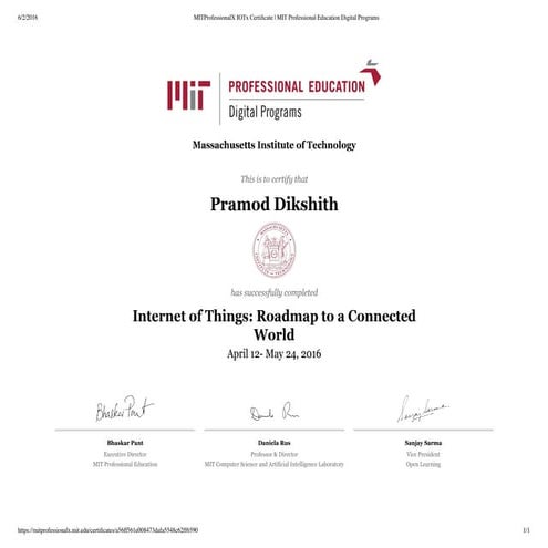 MITProfessionalX IOTx Certificate _ MIT Professional Education Digital ...