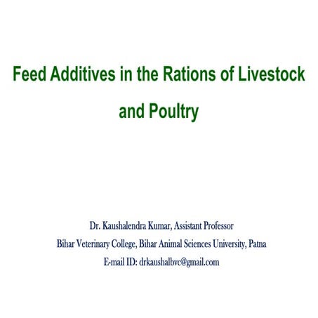 Feed Additives in the Ration of Livestock and Poultry | PDF