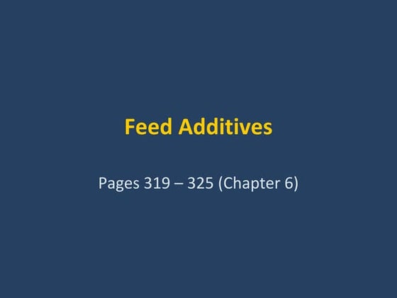 Feed additives for livestock and poultry | PPT
