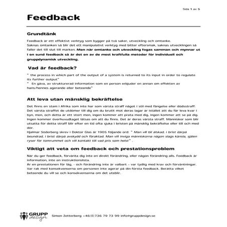 Feedback | PDF