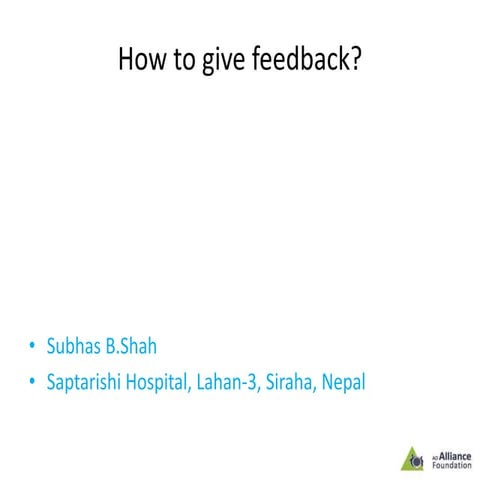How to give feedback | PPT