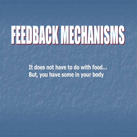 FEEDBACK-MECHANISM.POWERPOINT GRADE 12 SHS | PPT | Hormonal Disorders ...