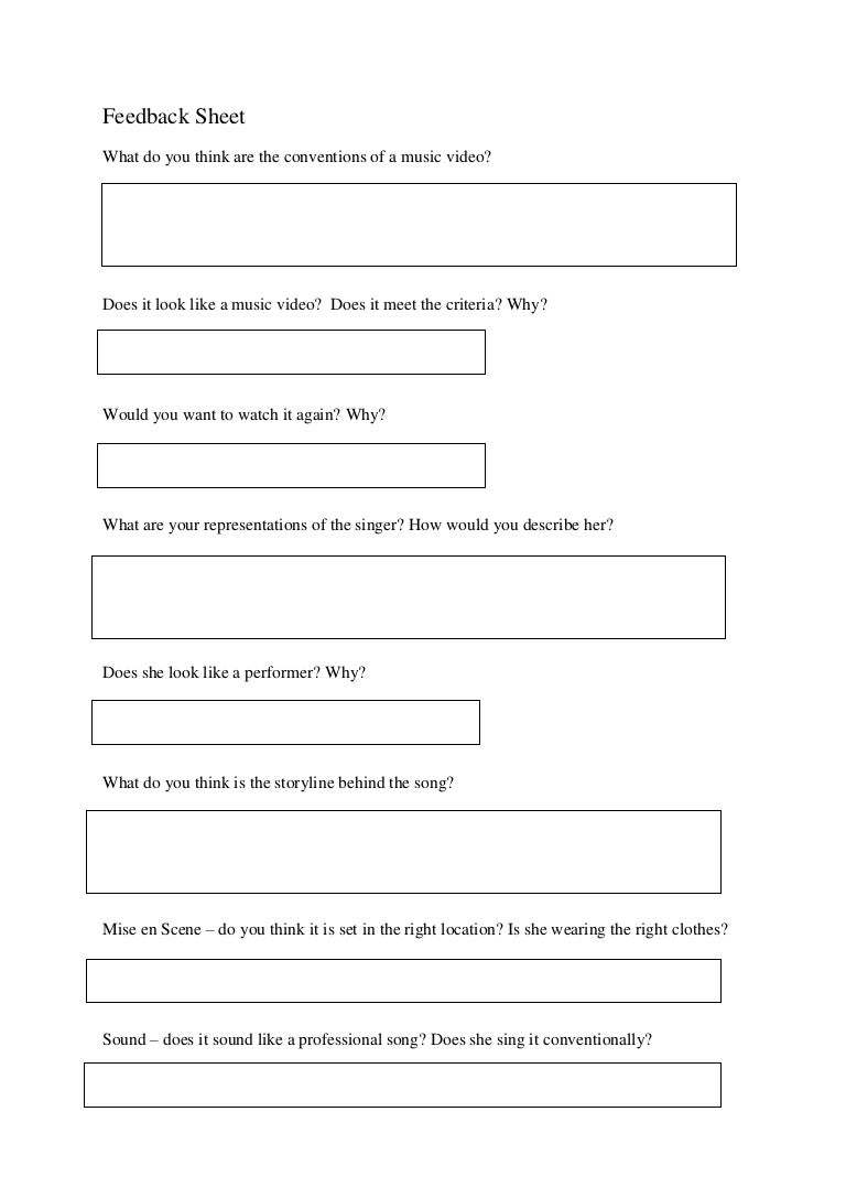 Writing Feedback Sheet