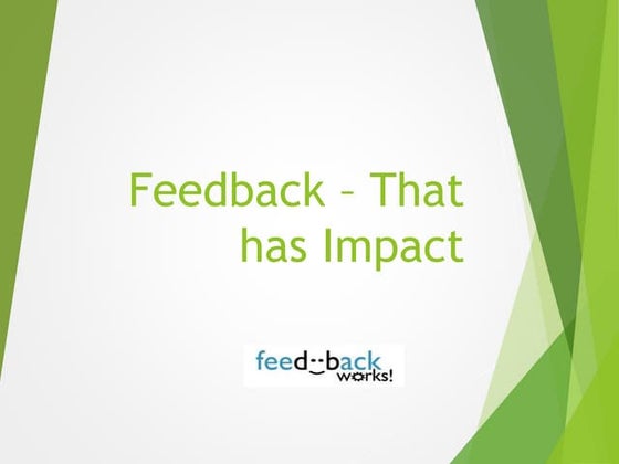 The power of feedback - umpan balik | PPT