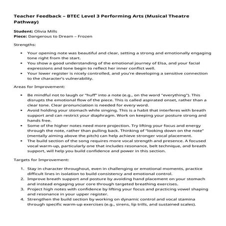 Teacher Feedback for Dangerous to Dream.docx