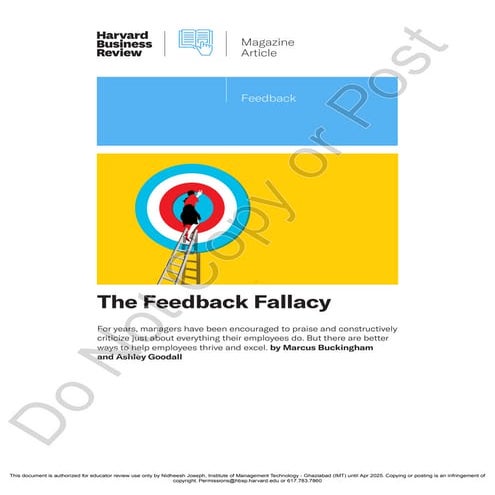 feedback fallacy for Human Resources Management | PDF