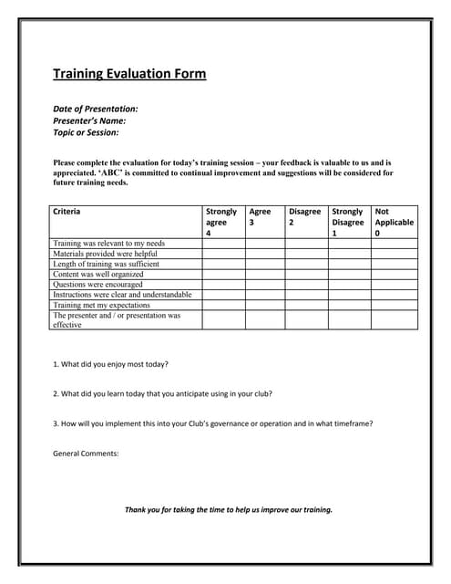 Student presentation evaluation form | PDF