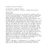 Feedback from the Colleague 1st Colleague - Stephen Jarman R | PDF