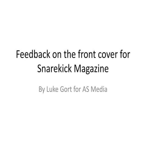 Feedback on my magazine | PPTX