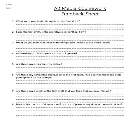 Updated Feedback Peer Review Sheet | PDF