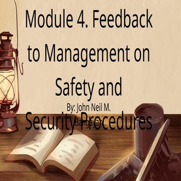 Feedback to safety procedures powerpoint | PPTX