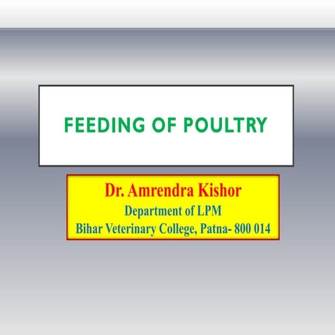 Poultry Feed formulation | PPT