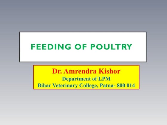 Poultry Feed formulation | PPT | Pet Supplies | Pets