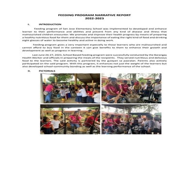 FEEDING PROGRAM in school of san jose elementary school | DOCX