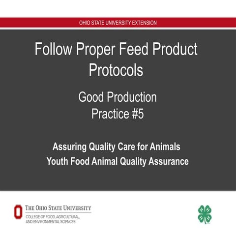 Feed Storage Handling Medicated Feeds and Current Good Manufacturing ...