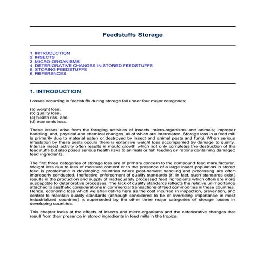 Feedstuffs storage | PDF
