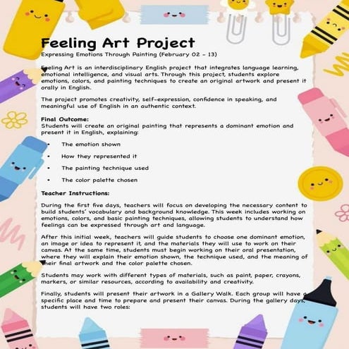 Feeling Art Project: Expressing Emotions Through Painting and English ...