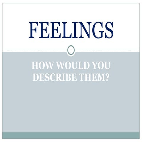 Feelings and emotions | PPT