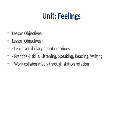 Feelings:emotions writing mini lesson | PPTX