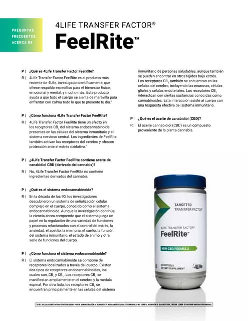 4Life Transfer Factor FeelRite | PDF