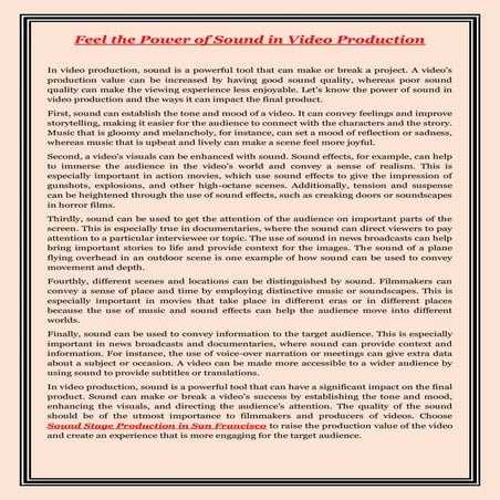The power of audiovisual production, exploring what | PDF