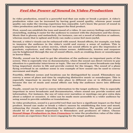Feel the Power of Sound in Video Production - SFGS.docx