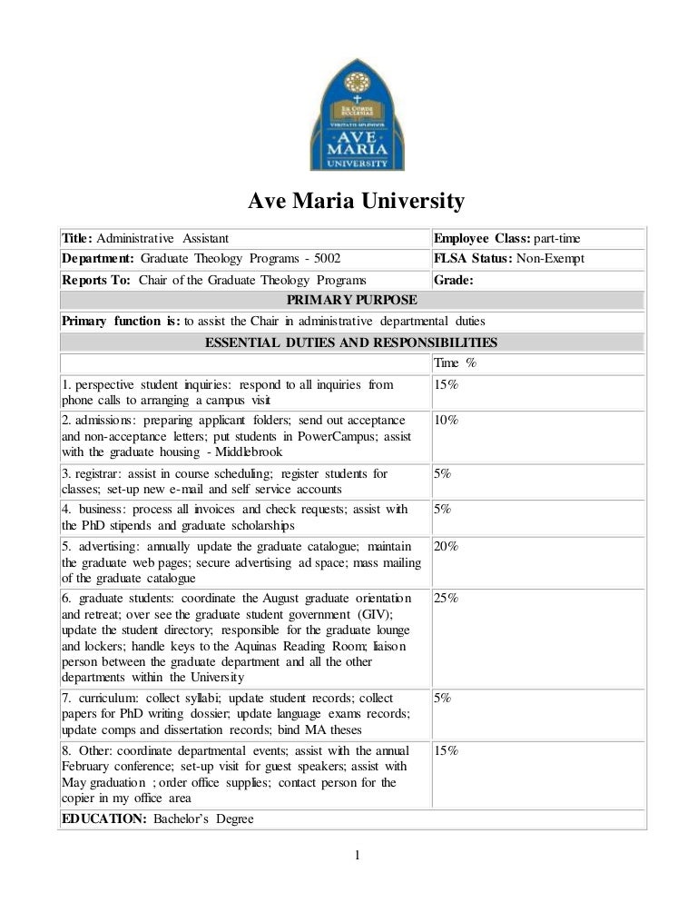 Administrative Assistant Job Description Administrative Assistant Job Administrative Assistant Job Description Administrative Assistant Job