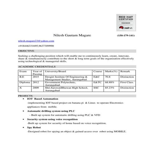 Nilesh Gautam Magare RESUME new | PDF | Technology & Computing