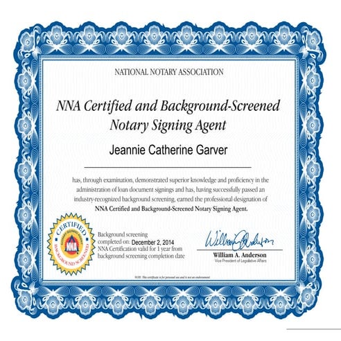 NNA Certification | PDF