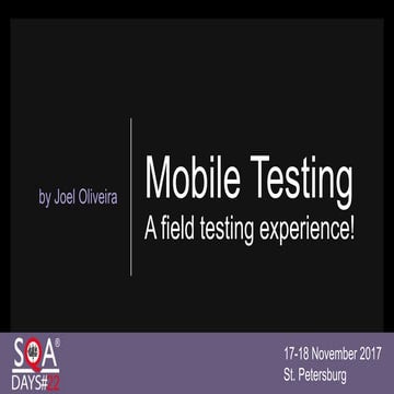 Mobile testing (field testing experience) | PPSX