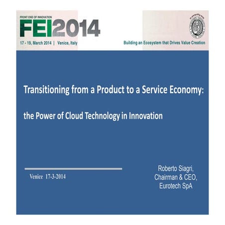 Transitioning from a Product to a Service Economy: the Power of Cloud ...