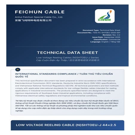 FEICHUN CABLE - Technical Data Sheet_ Low Voltage Reeling Cables (N ...