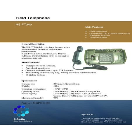 Feild telephone | PDF