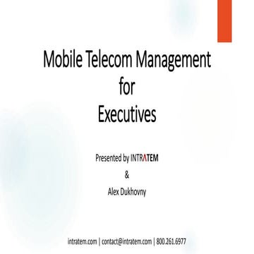 Mobile Telecom Management for Executives | PPT