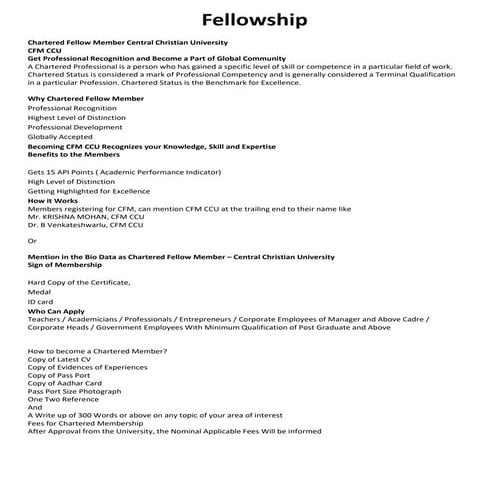 Fellowship | PDF