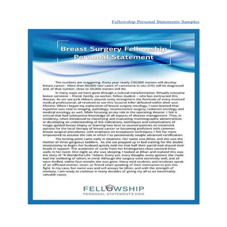Fellowship Personal Statements Samples | PDF