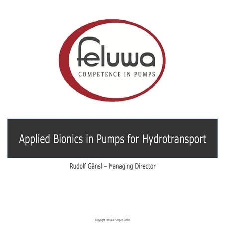Feluwa applied bionics in pumps for hydrotranport & process-ref | PDF