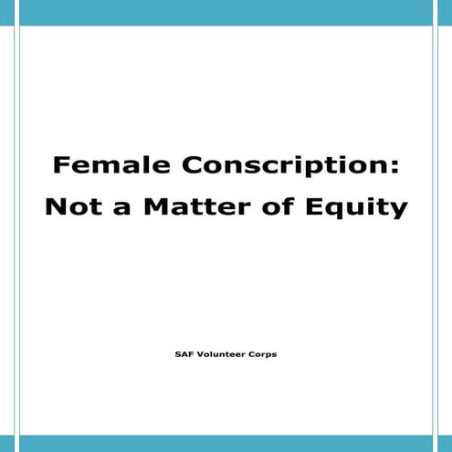 Female Conscription: Not a Matter of Equity | PDF