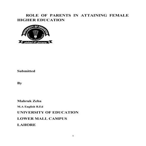 Female education | DOC