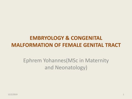 Ppt Embryology Of The Female Genital Tract Powerpoint Ppt Embryology 4925