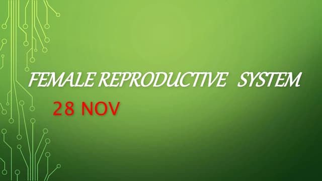 Female reproductive system of Birds, reptiles and mammals | PPTX