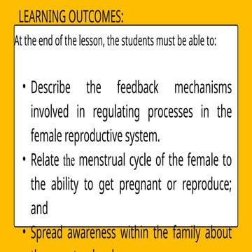 FEEDBACK MECHANISMS INVOLVED IN REGULATING PROCESSES IN THE FEMALE ...
