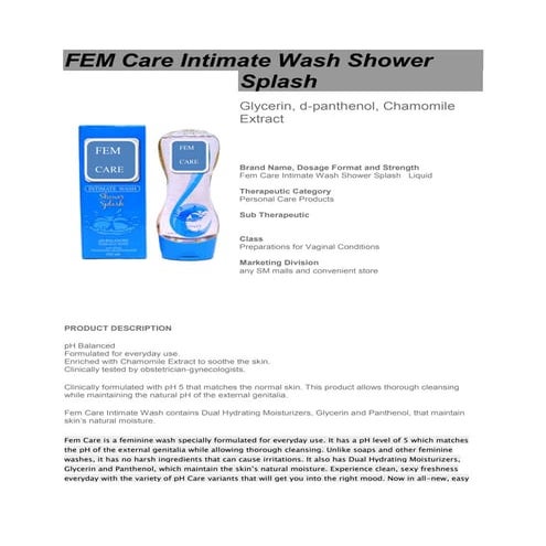 Fem care | DOCX | Skin Care | Beauty