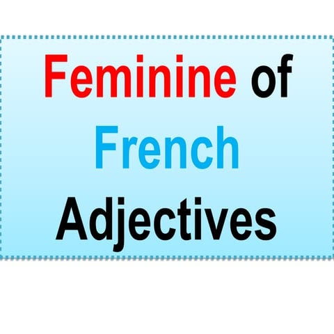 Feminine of French Adjectives | PPTX