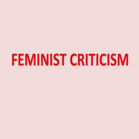 Feminist criticism | PPT
