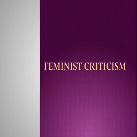 Feminist Criticism | PPT
